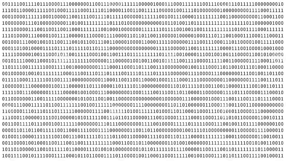 01 or Binary Numbers on the Computer Screen on White Monitor Background Metrix, Digital Data ...