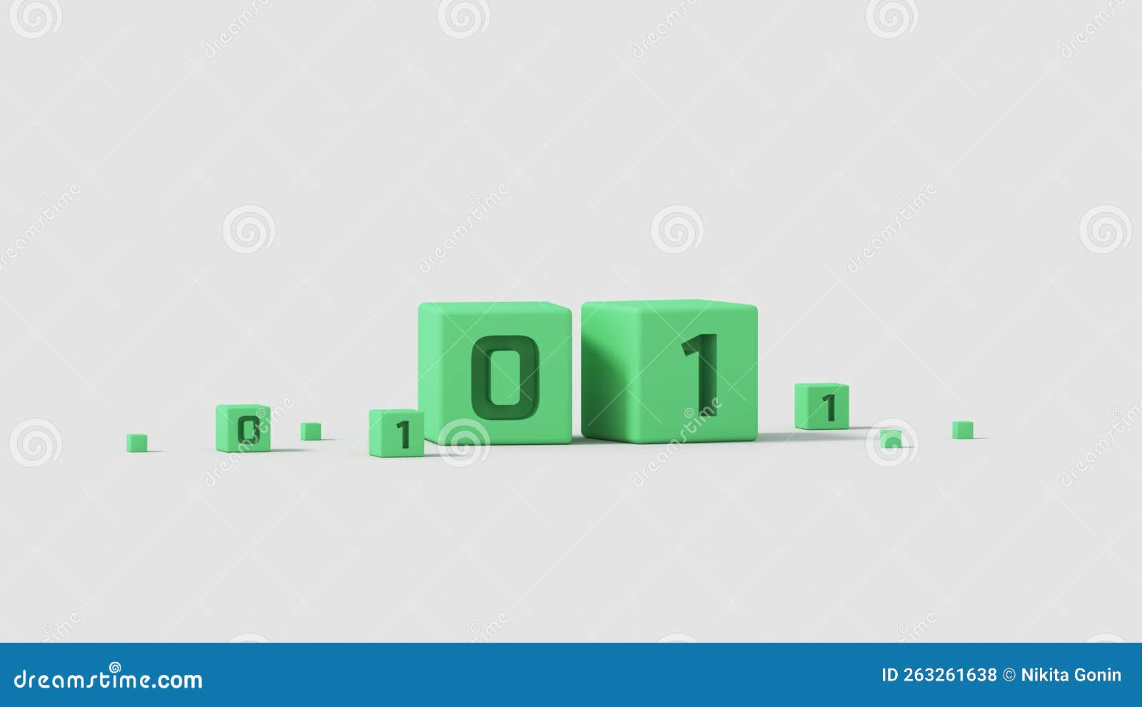 Binary Numbers 3D Render Illustration Stock Illustration - Illustration ...