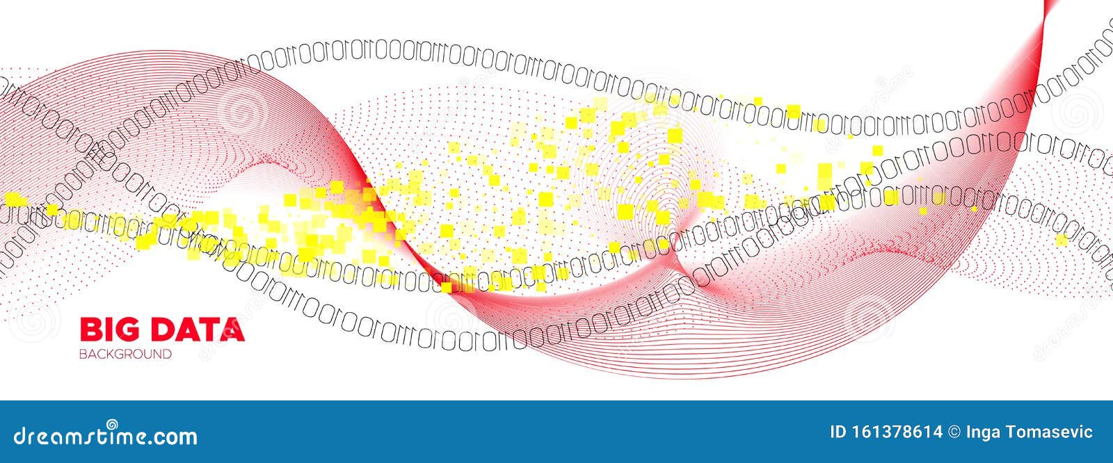 Binary Numbers Movement. Yellow Tech Banner Stock Vector - Illustration ...