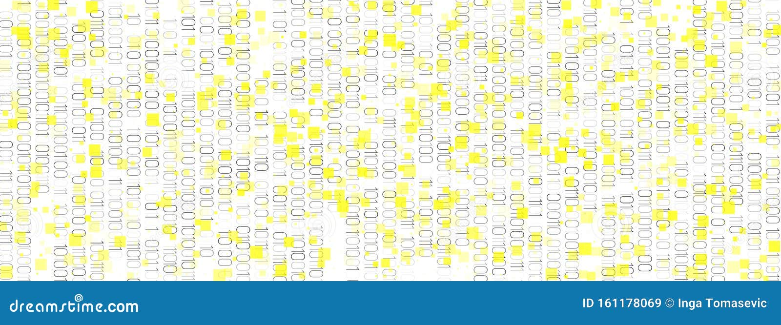 Binary Numbers Movement. Yellow Tech Poster Stock Vector - Illustration ...