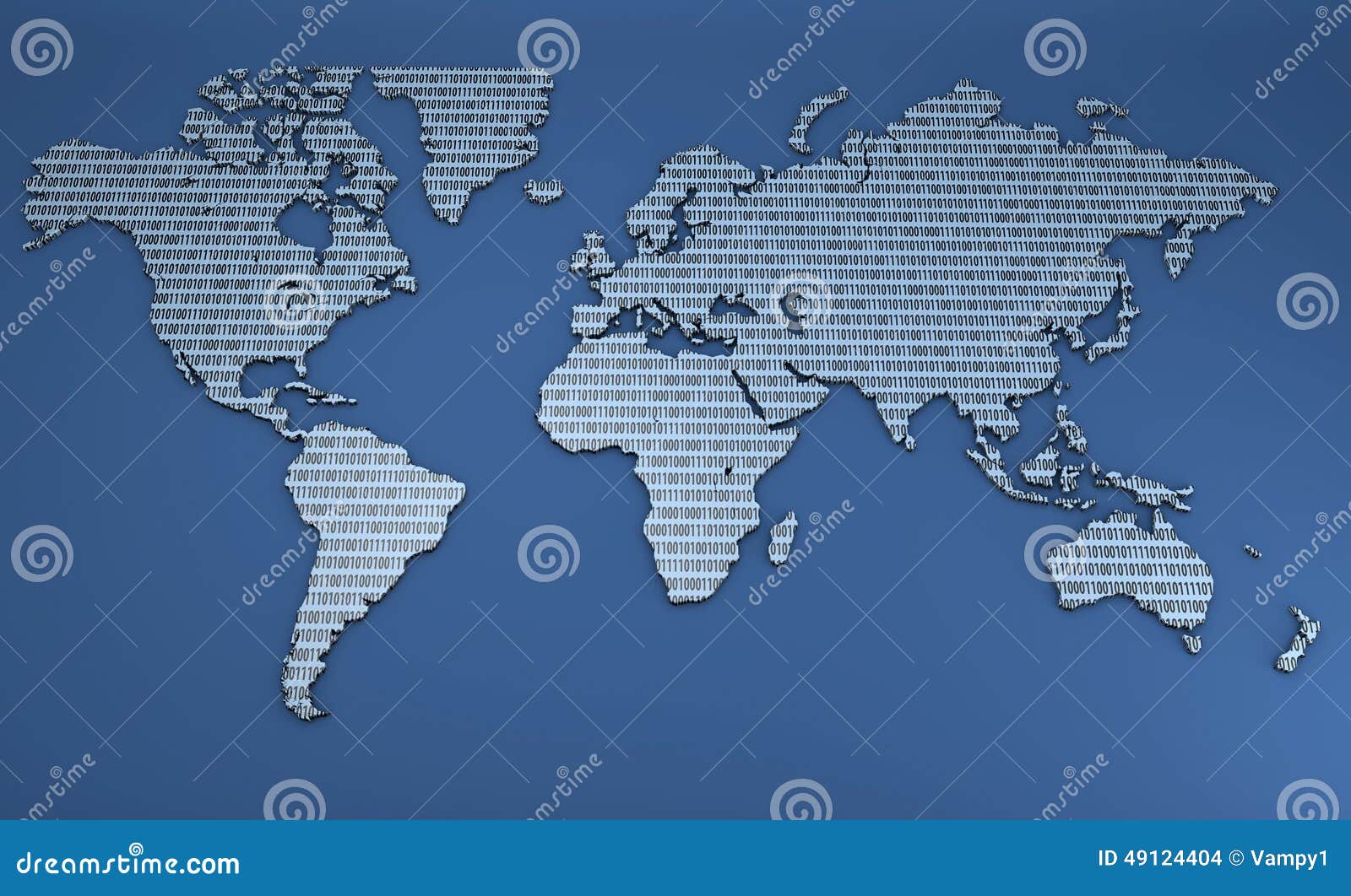 Binary numbers world map stock illustration. Illustration of digit ...