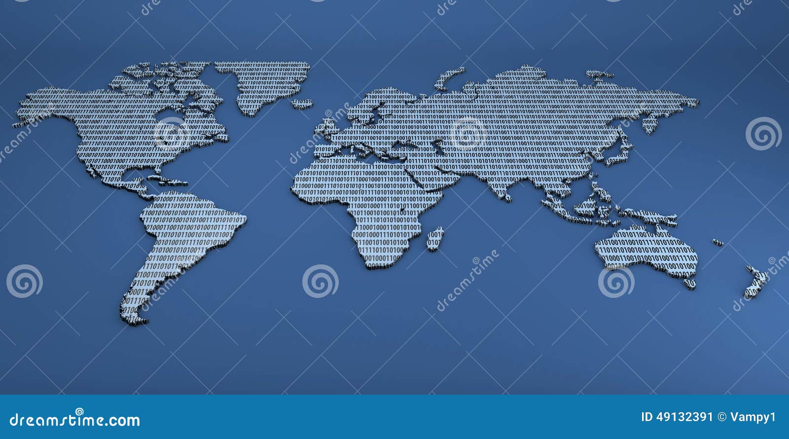 Binary numbers world map stock illustration. Illustration of background ...