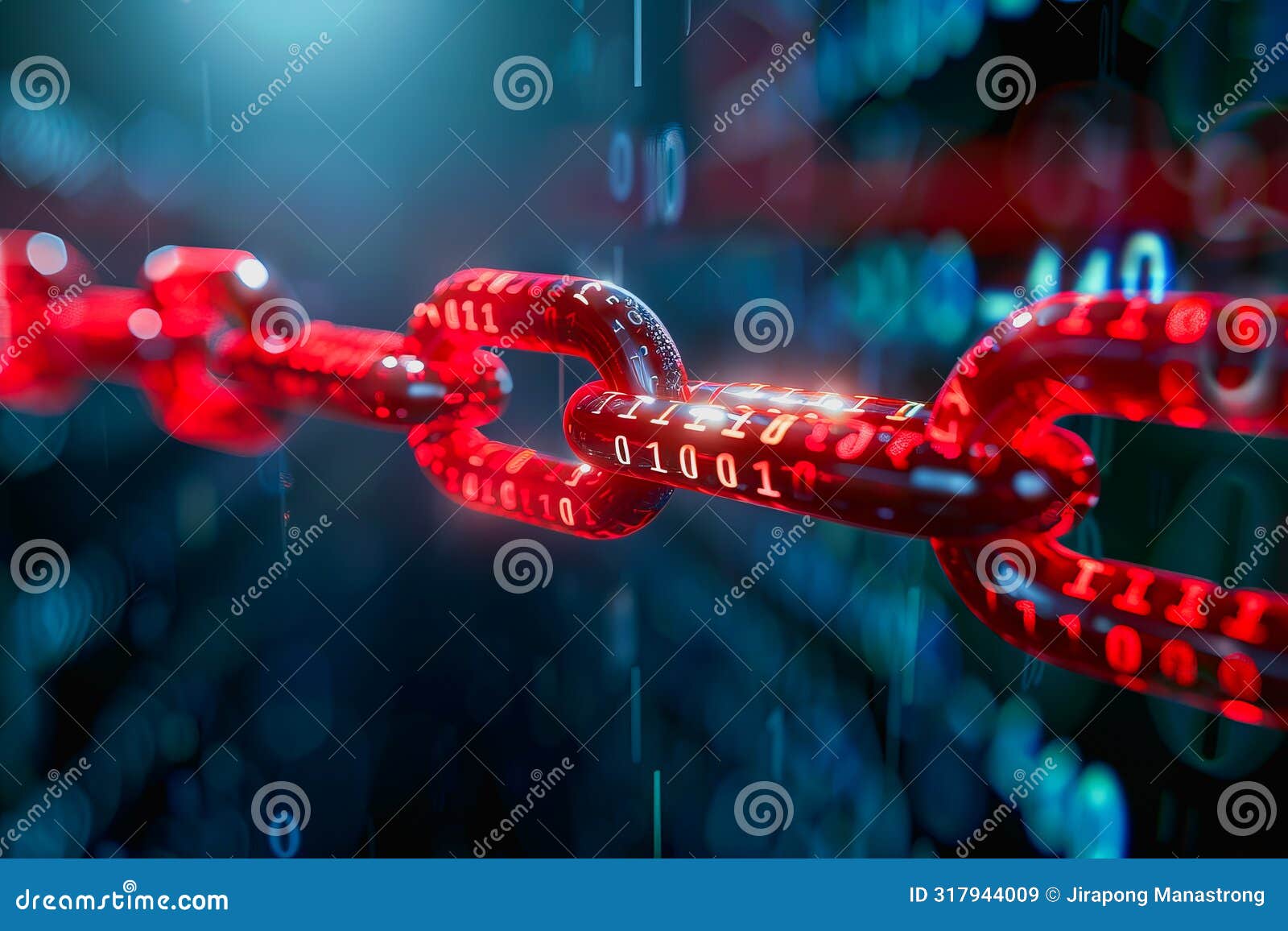 Binary Numeric Data Transmission Chain Of Nodes Connected In A Network Form P2p Connection