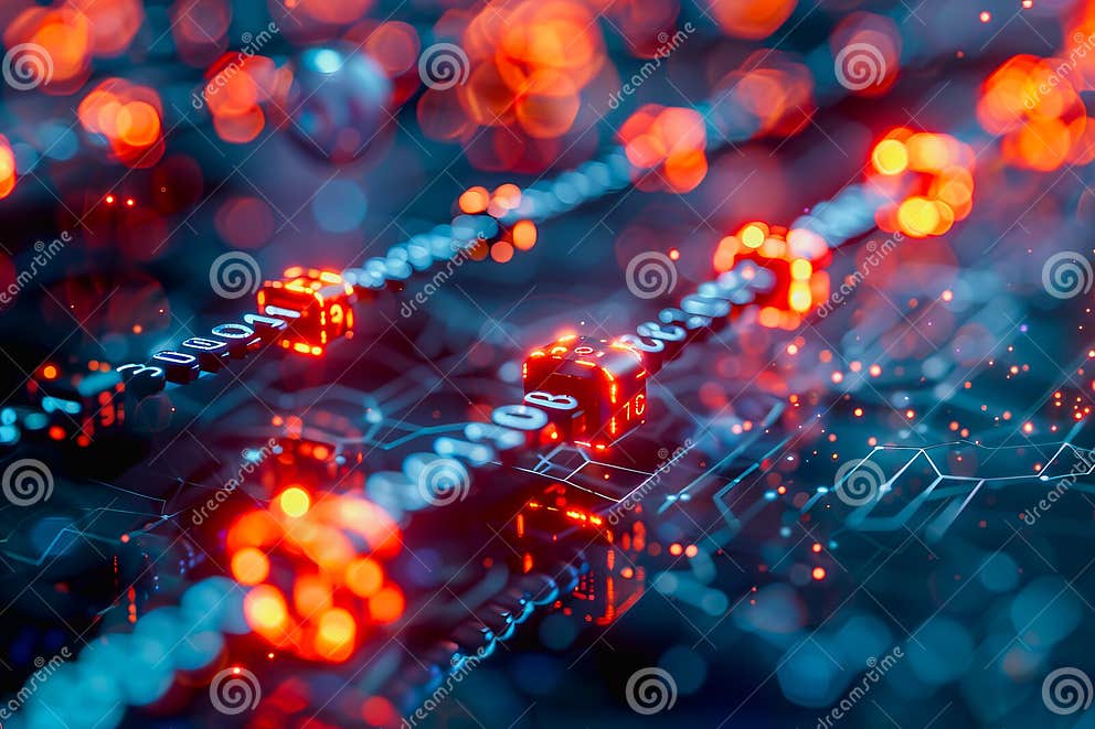 Binary Numeric Data Transmission Chain of Nodes Connected in a Network ...