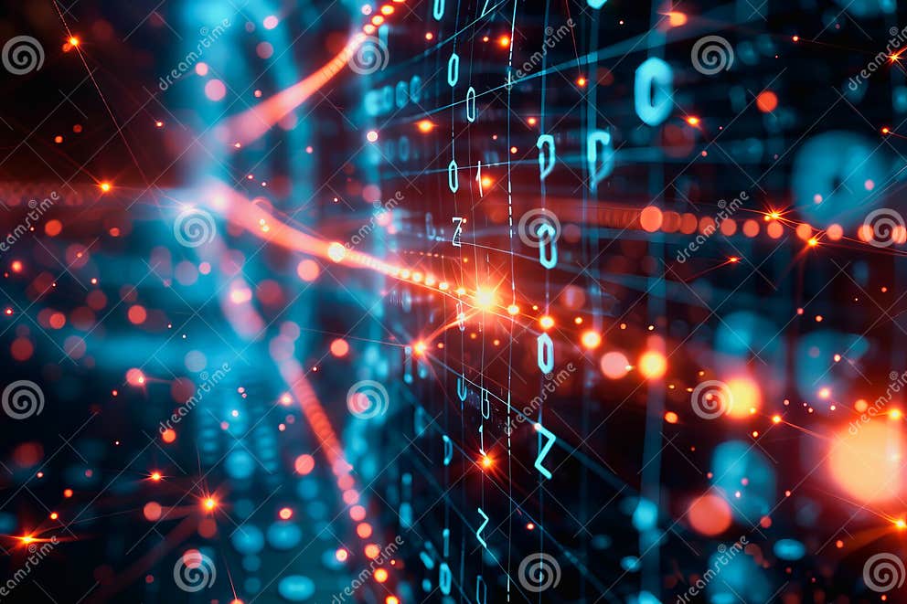 Binary Numeric Data Transmission Chain of Nodes Connected in a Network ...
