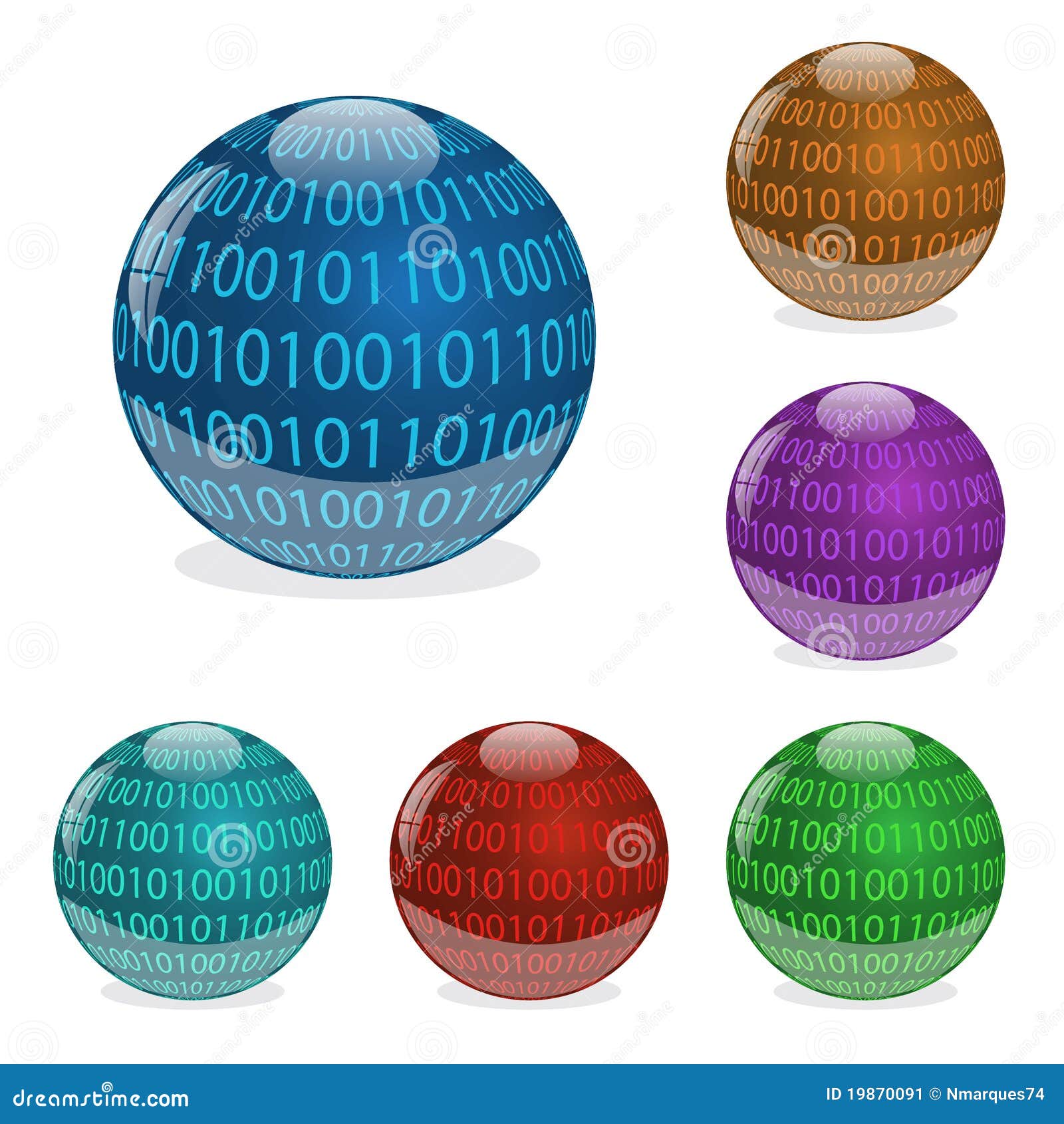 Binary Orbs stock vector. Illustration of code, fake - 19870091