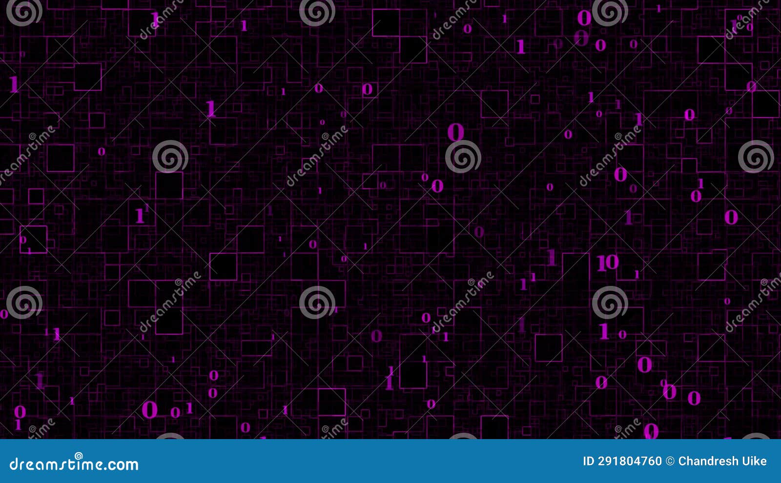 Binary Pink Color Abstract Box Pattern Dark Technology Background Stock ...