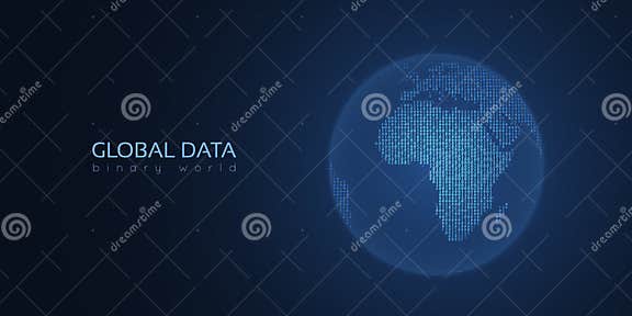 Binary Planet Earth. Big Data Global Analytics. Worldwide Data Connection. Stock Vector ...