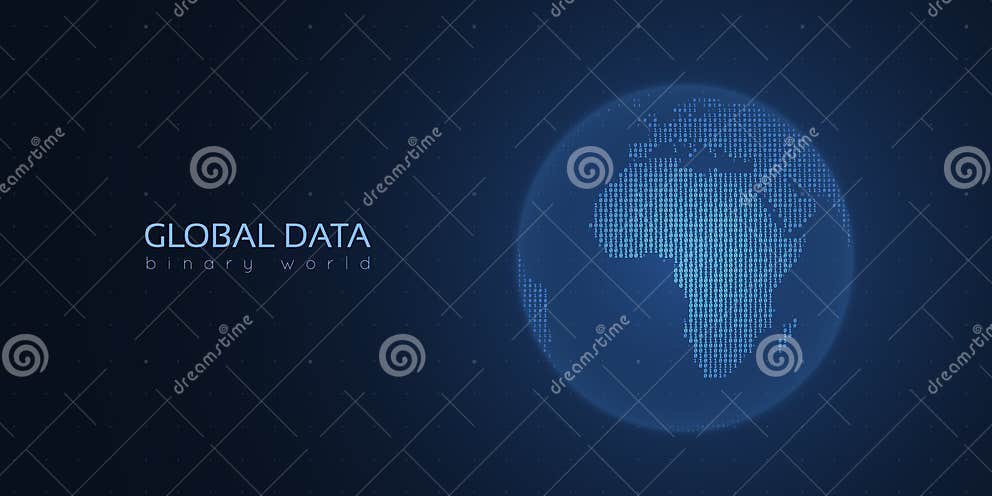 Binary Planet Earth. Big Data Global Analytics. Worldwide Data ...