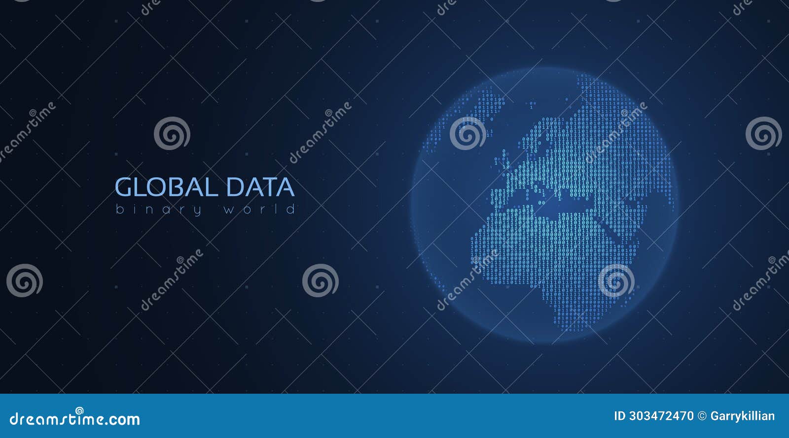 Binary Planet And Technology Digital Connection, Big Data Transmission And Storage, Internet ...