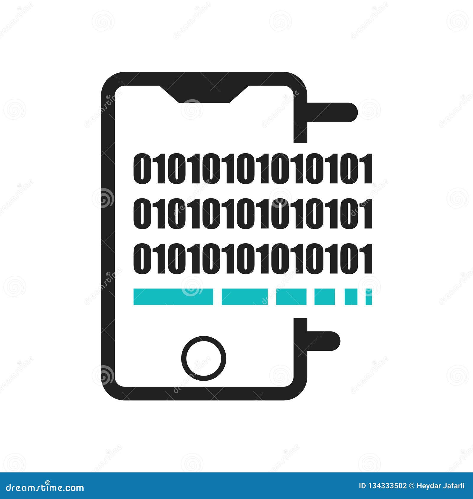 Binary Processed Mobile Analysis Icon Vector Sign and Symbol Isolated ...