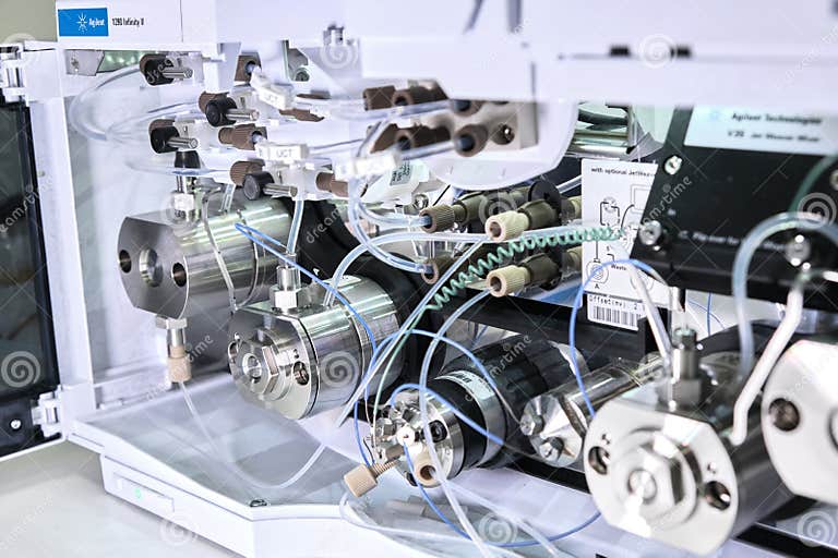 Binary Pump in HPLC System. High Performance Liquid Chromatography at ...