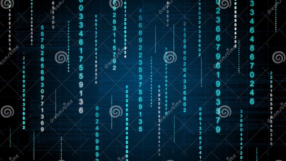 Binary rain background stock illustration. Illustration of database ...