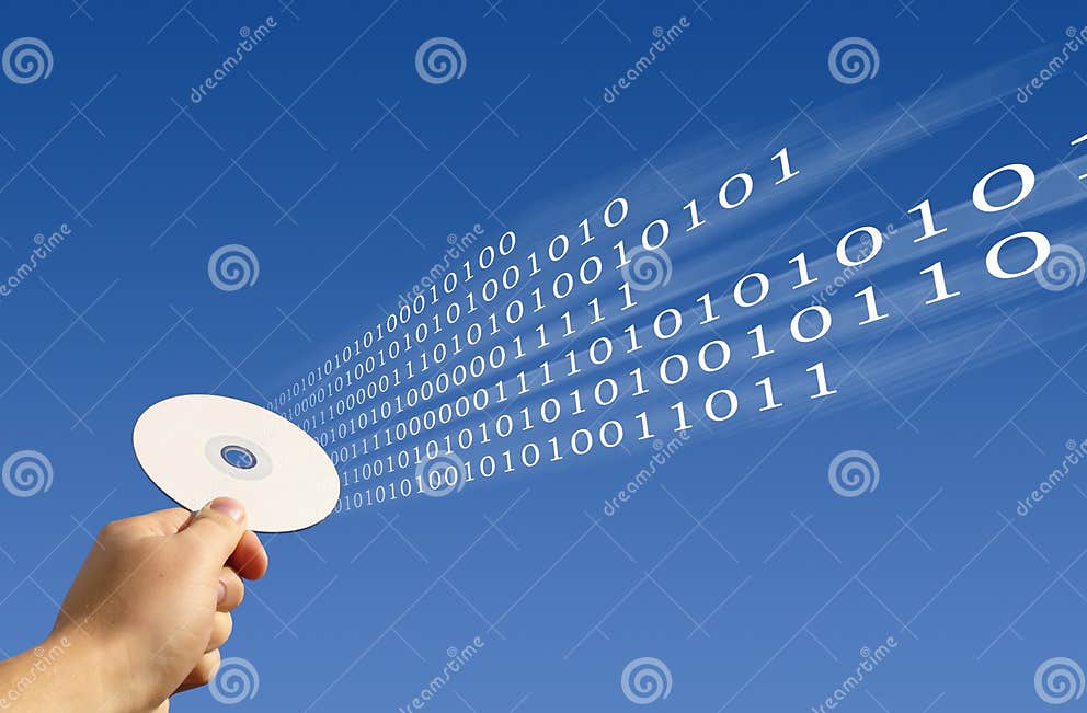 Binary Read Write on CD/DVD Stock Illustration - Illustration of number ...