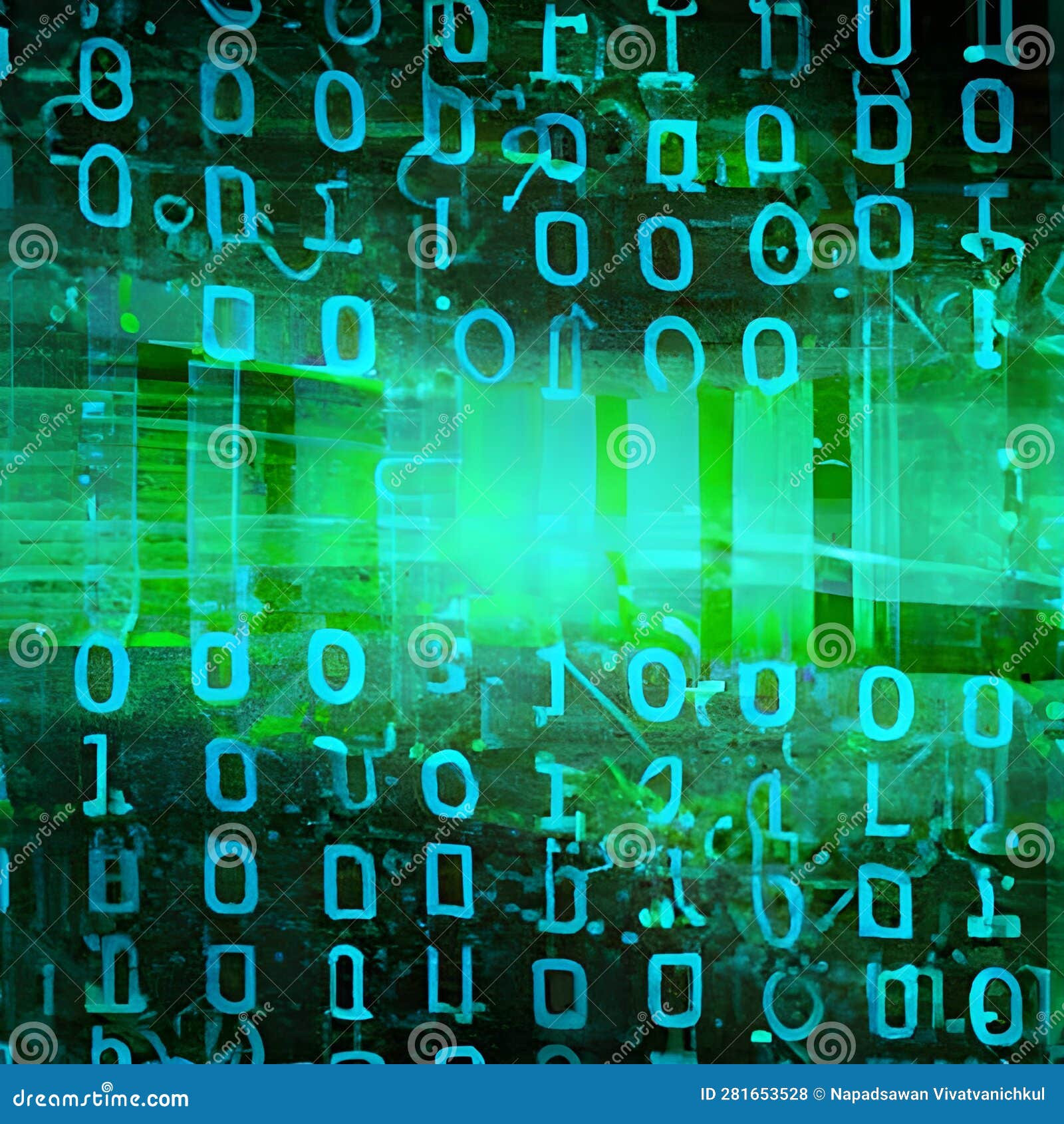 Binary Sci-fi Digital Code Background. Generative AI. Stock Photo ...