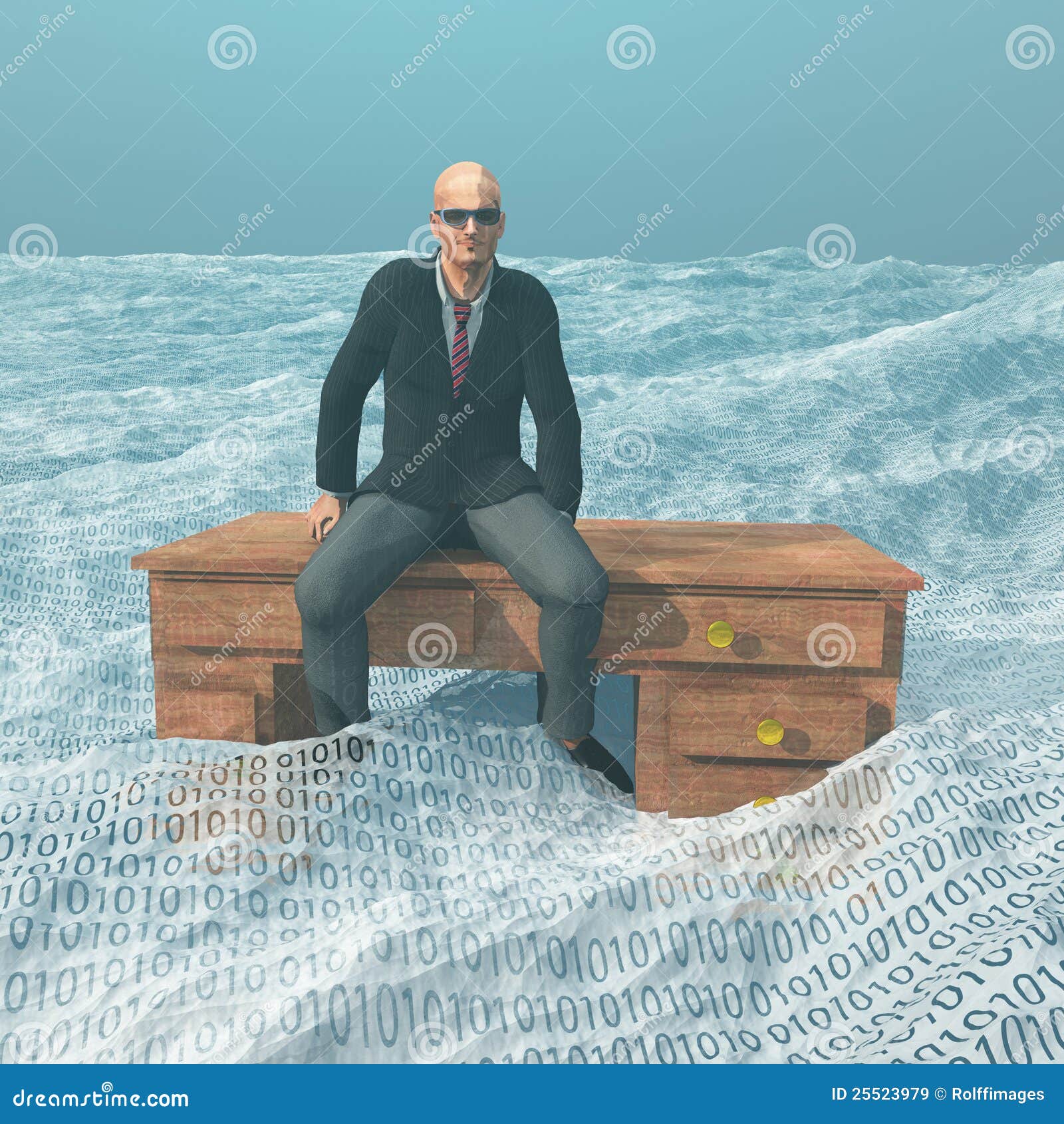 Binary Sea stock illustration. Illustration of desk, code - 25523979