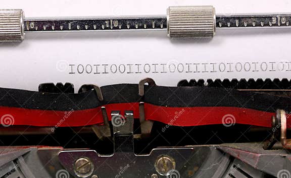 Binary Sequence of Zeros and Ones Written in Black Ink on a White Paper ...