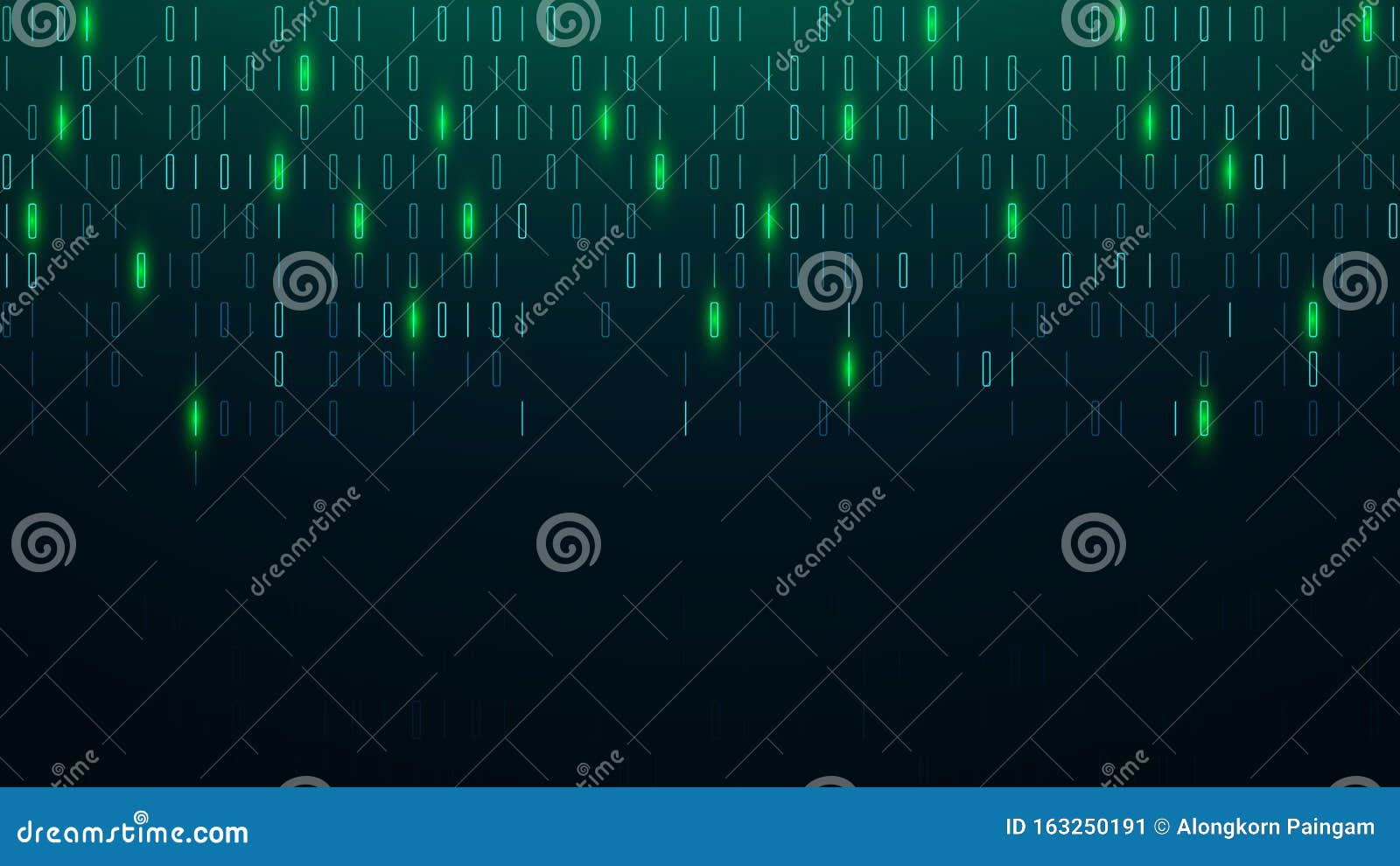 Binary Server Analysis Technology Background,green Blue Abstract ...