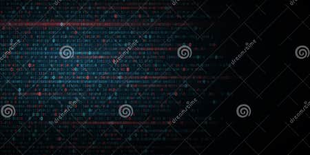 Binary Software Code Background. Random Binary Numbers of Program Code. Digital Data Technology ...