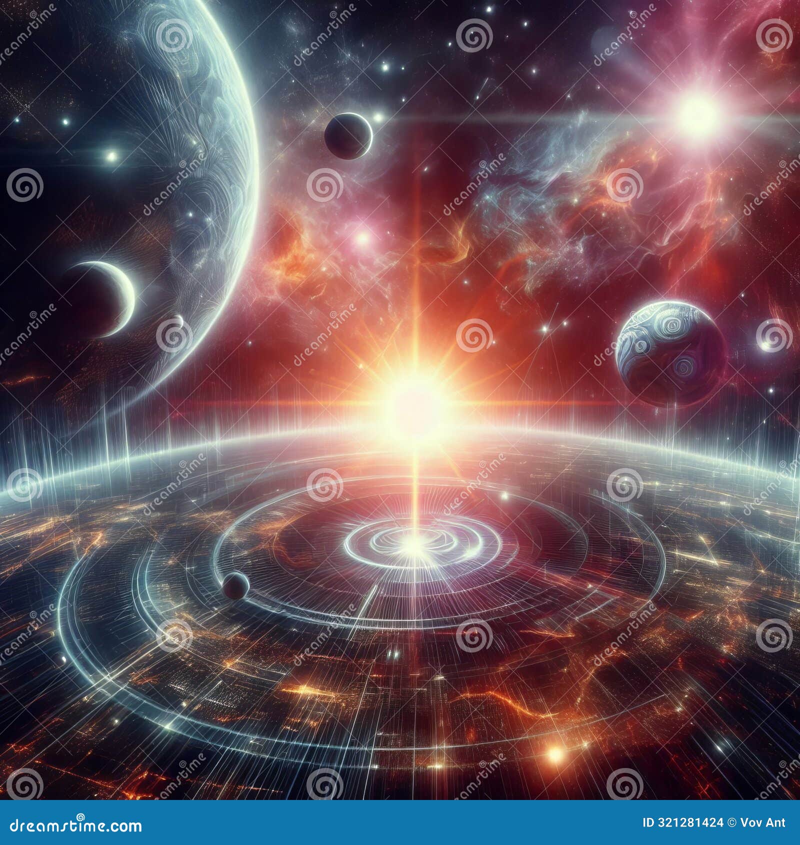 107 141. Binary Space - Space Containing a System of Two Star O Stock ...