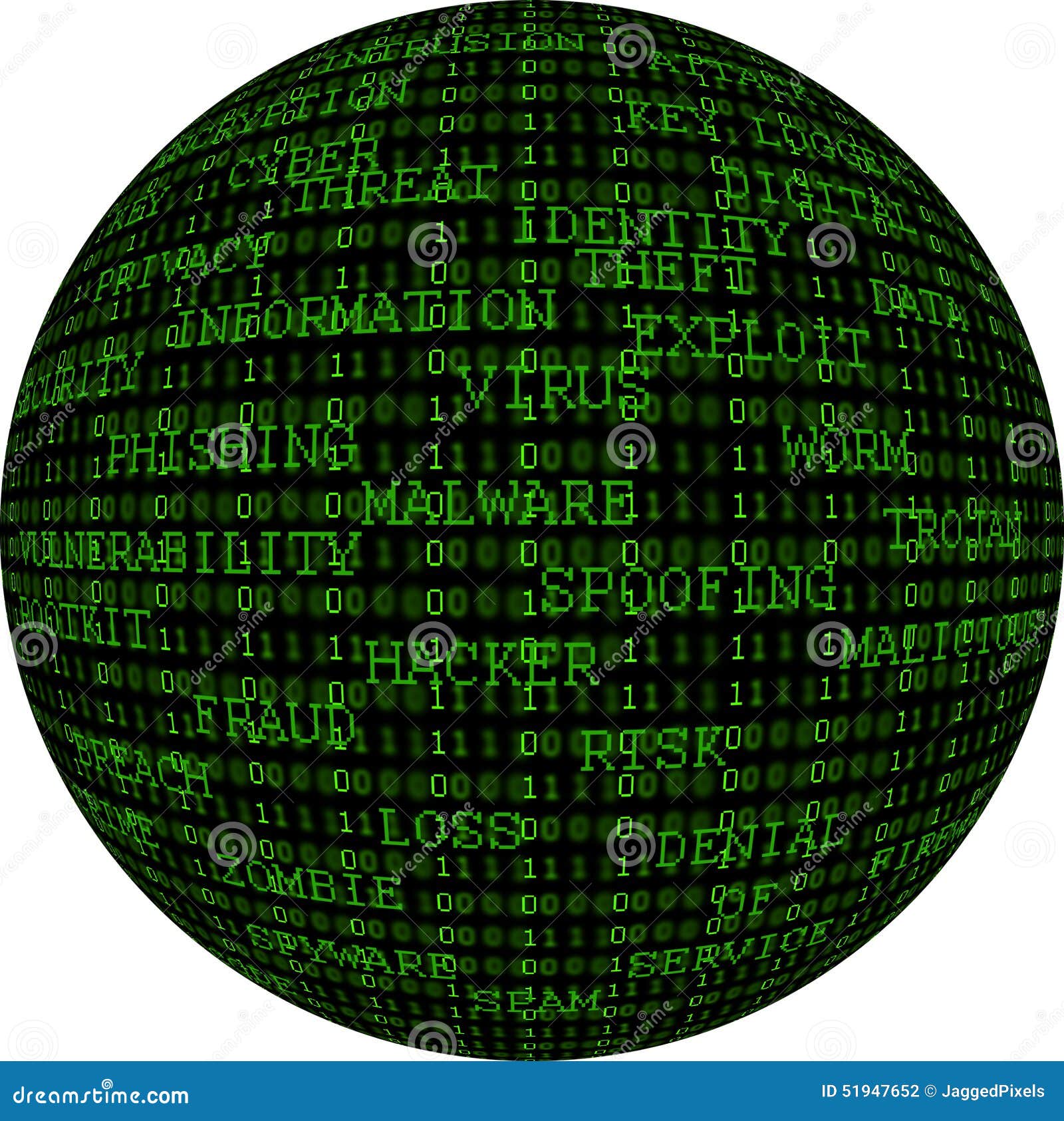 Binary Sphere stock illustration. Illustration of internet - 51947652