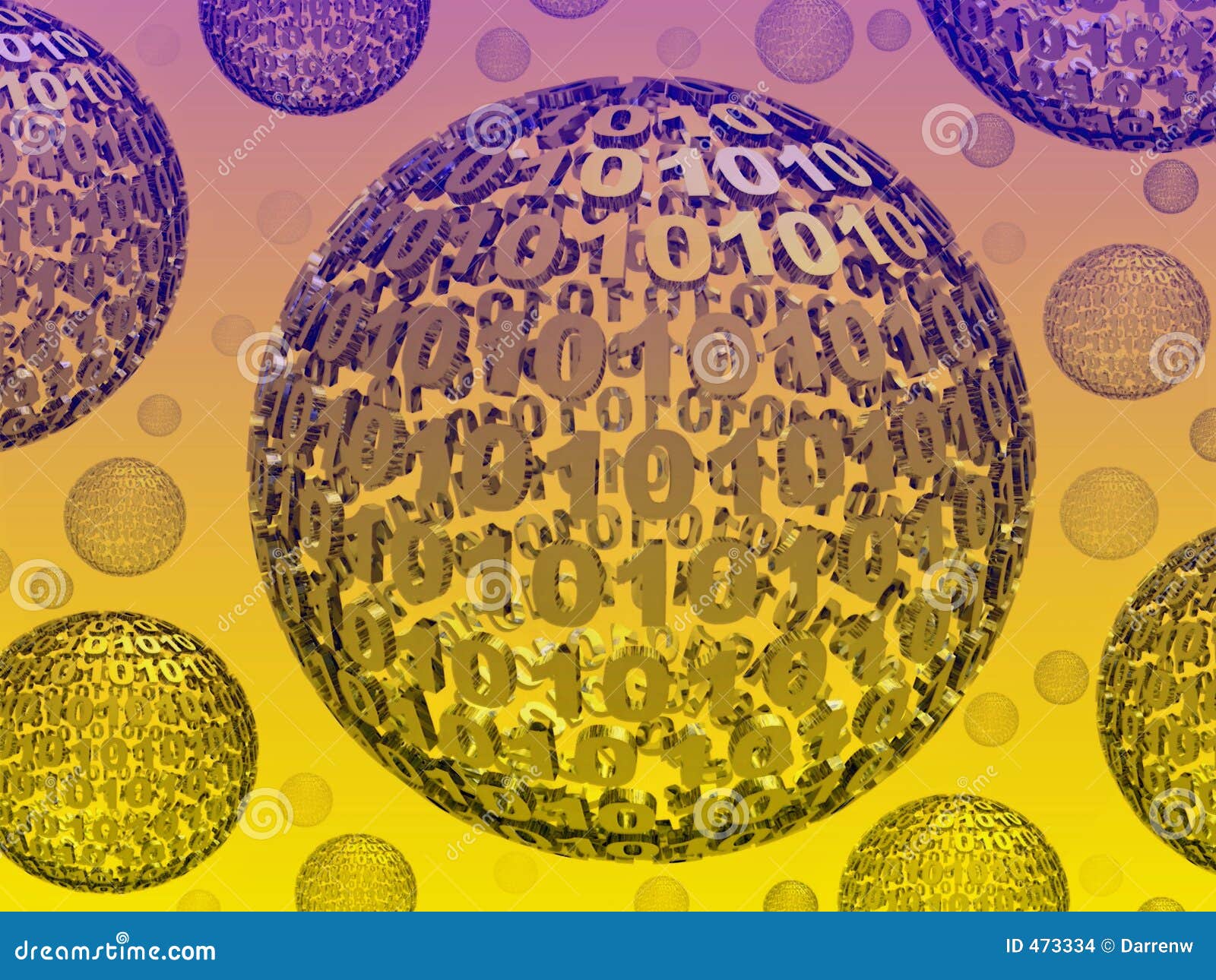 Binary-Spheres stock illustration. Illustration of bytes - 473334