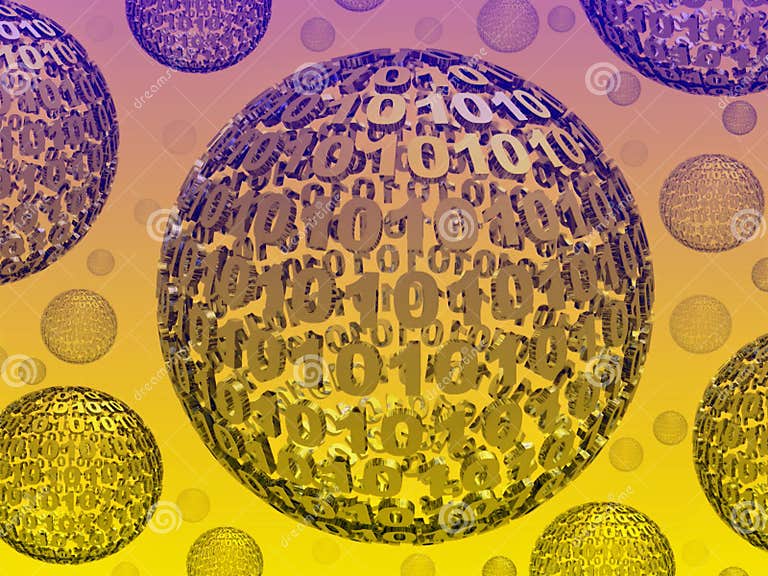 Binary-Spheres stock illustration. Illustration of bytes - 473334