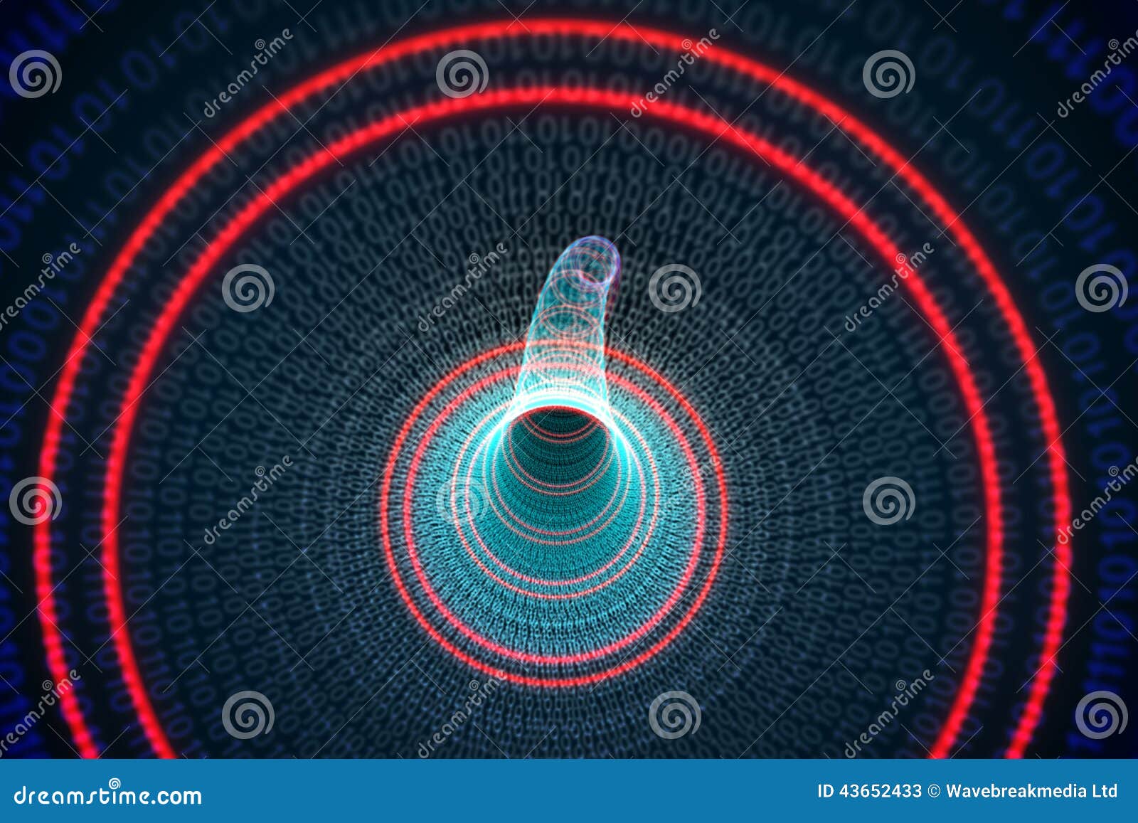 Binary Spiral with Red Glow Stock Illustration - Illustration of ...