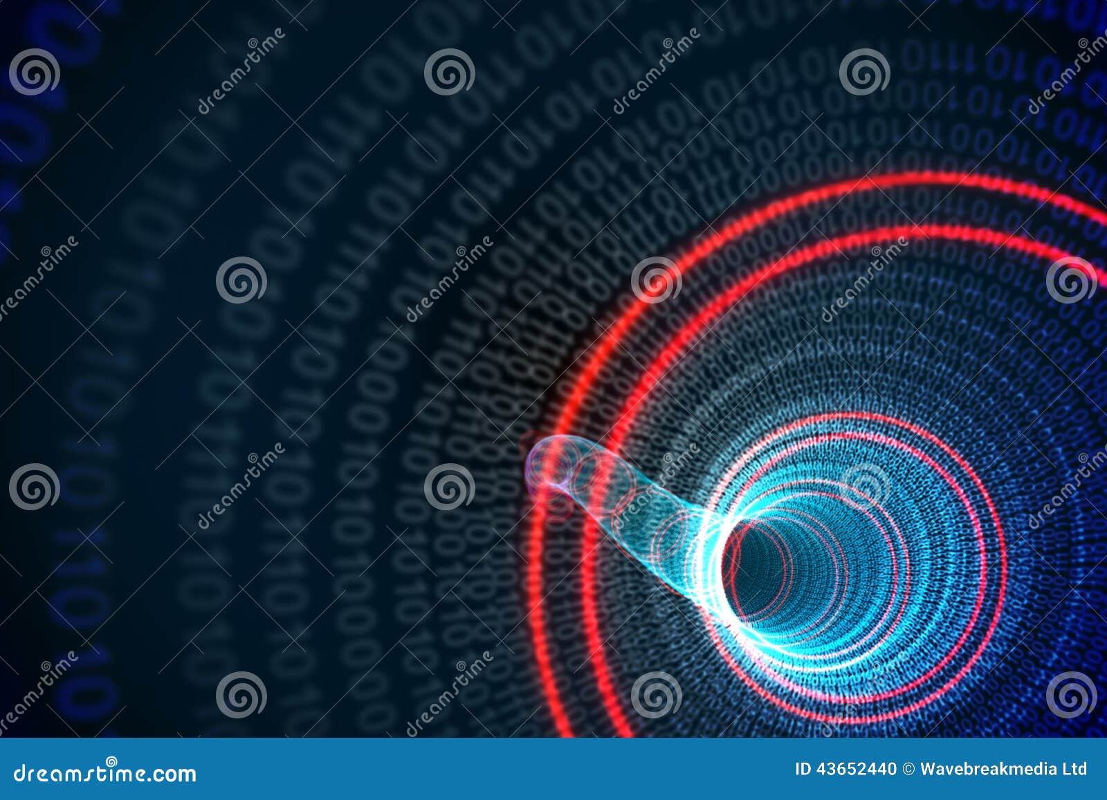 Binary Spiral with Red Glow Stock Illustration - Illustration of ...