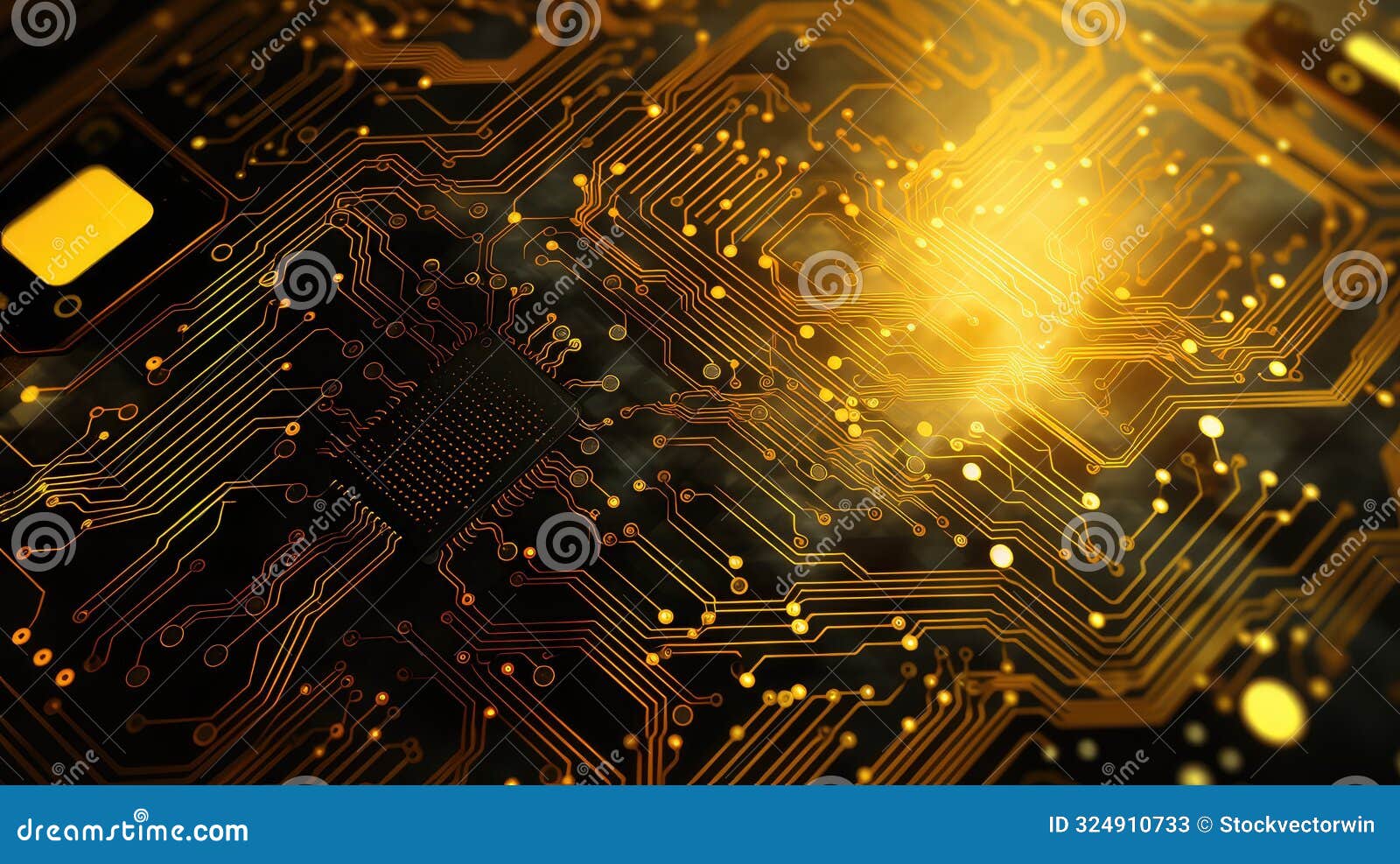 Binary Tech Background Yellow Stock Illustration - Illustration of ...