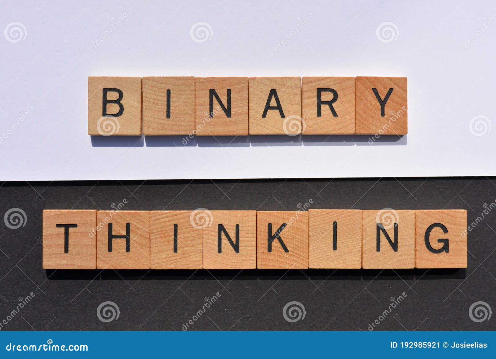 Binary Thinking, Phrase on Black and White Stock Image - Image of ...