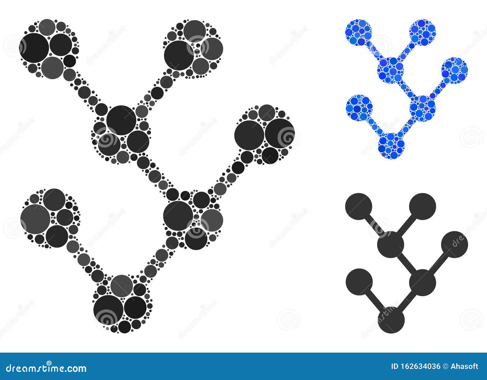 Binary Tree Composition Icon of Round Dots Stock Illustration ...