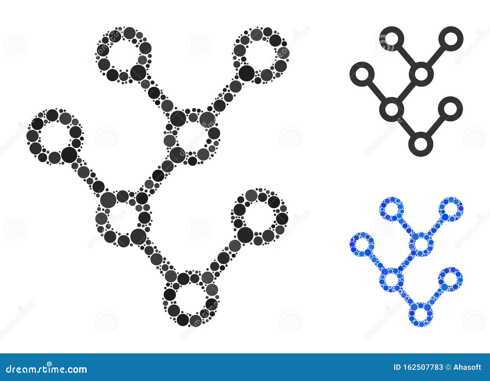Binary Tree Composition Icon of Round Dots Stock Vector - Illustration ...