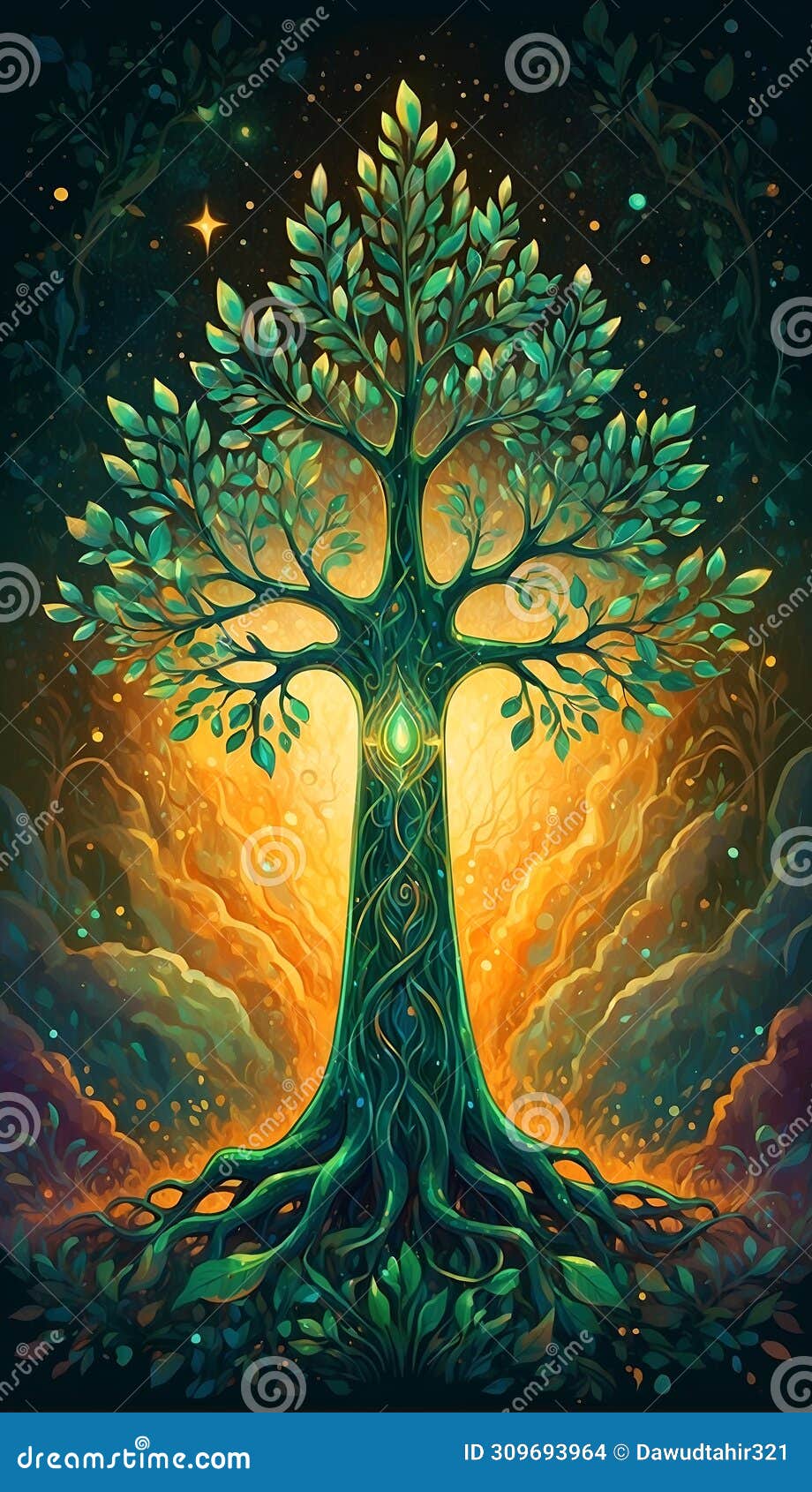 The Binary Tree Guardian a Mythological Masterpiece of Harmony and ...