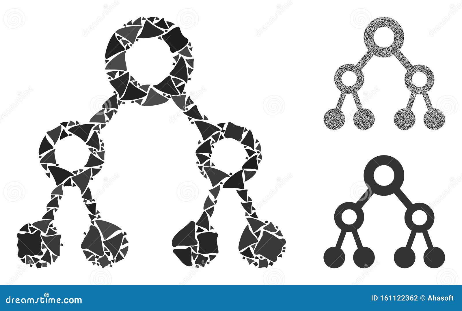 Binary Tree Mosaic Icon of Irregular Elements Stock Vector ...