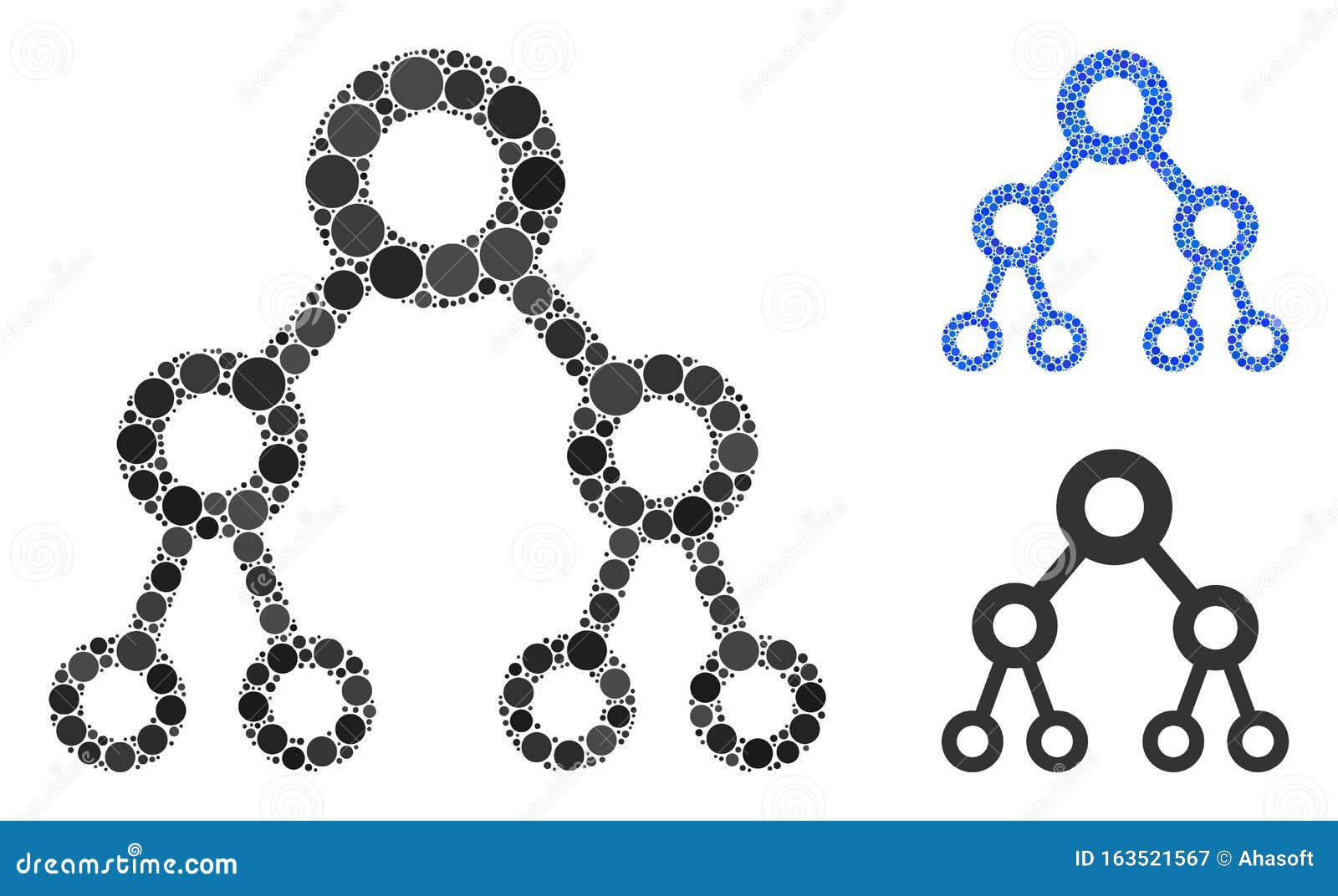 Binary Tree Mosaic Icon of Circles Stock Illustration - Illustration of ...