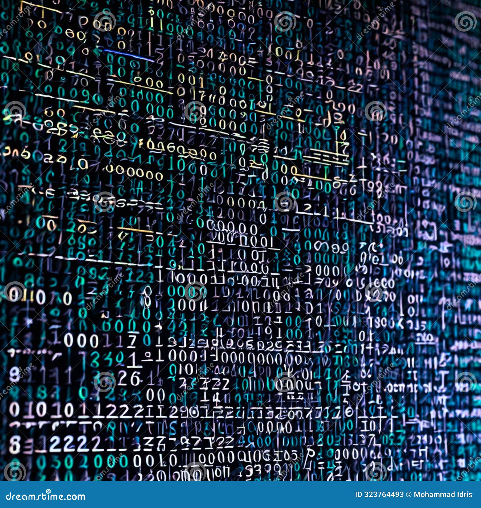 The Binary Values 0 and 1 are Displayed with Flowing Letters on a ...