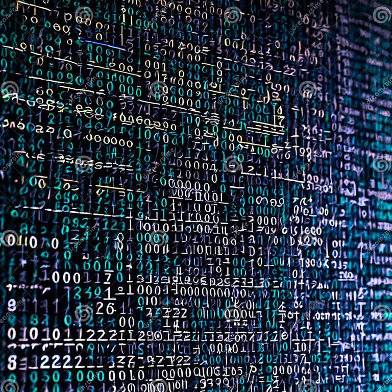 The Binary Values 0 and 1 are Displayed with Flowing Letters on a ...