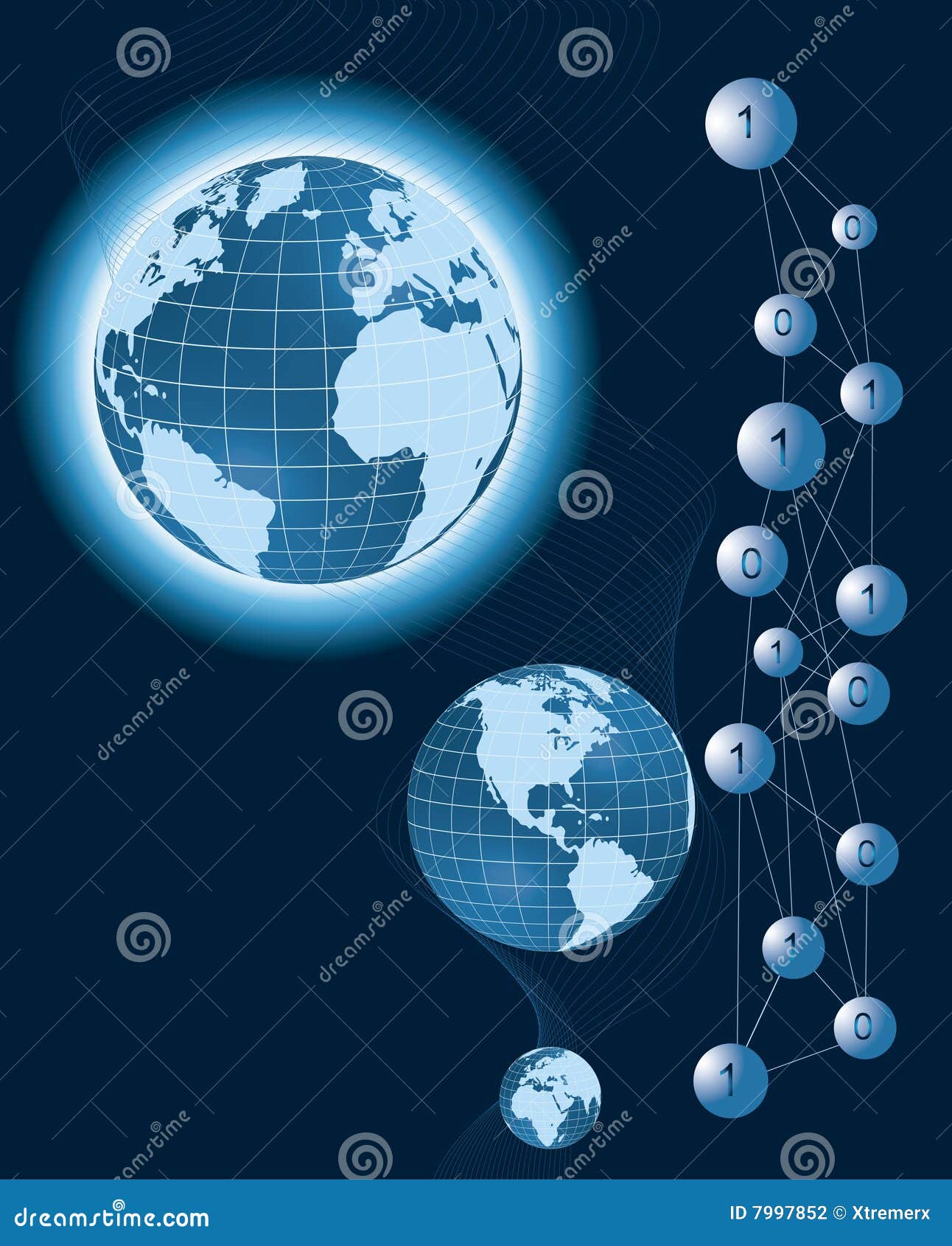 Binary world. stock vector. Illustration of cyberspace - 7997852