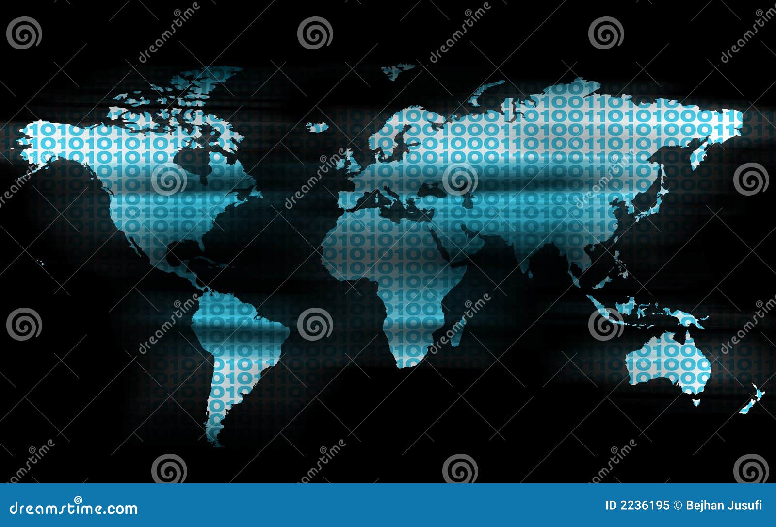 Binary World Blue stock illustration. Illustration of blue - 2236195