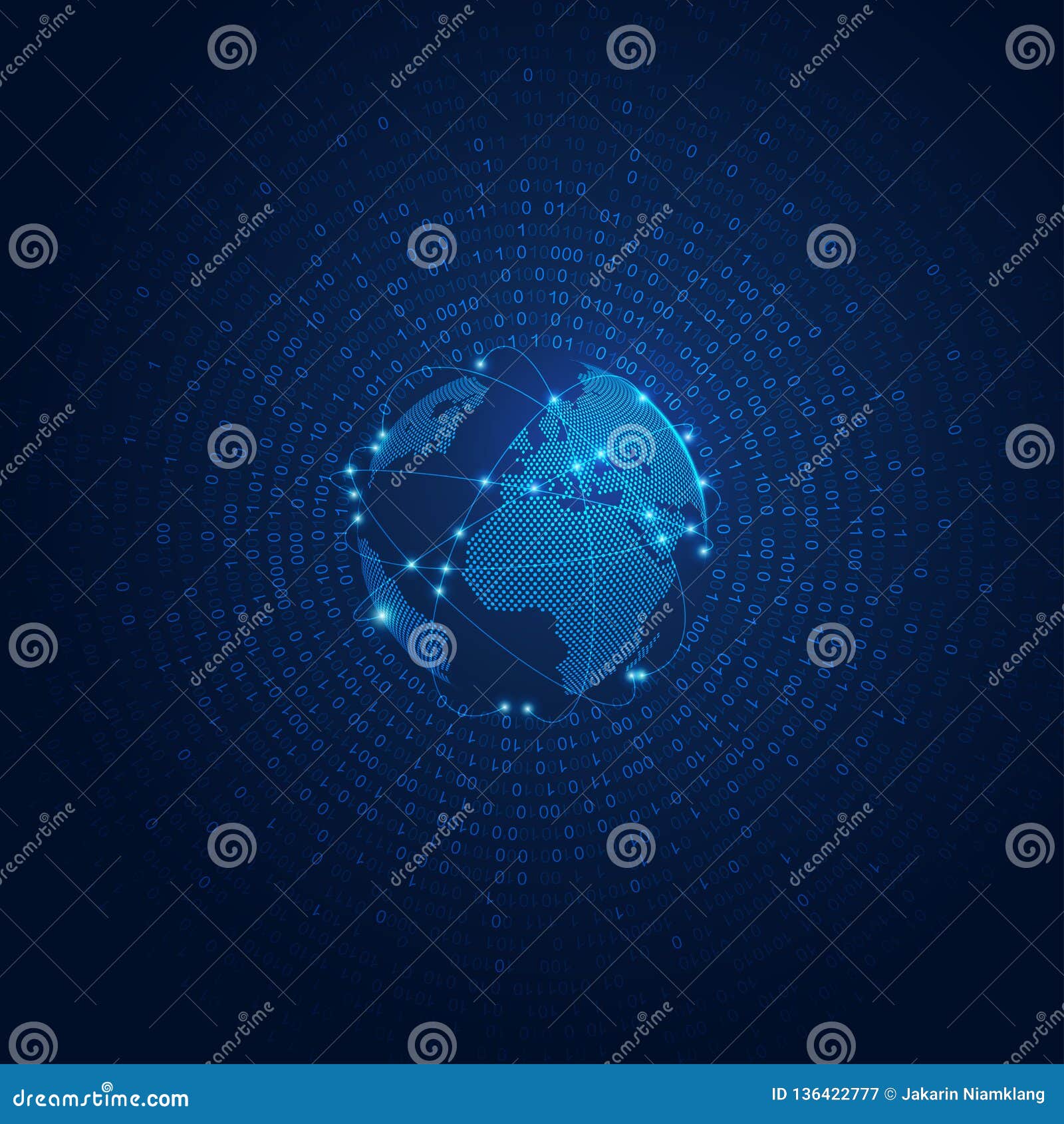 Binary world stock vector. Illustration of digital, graphic - 136422777