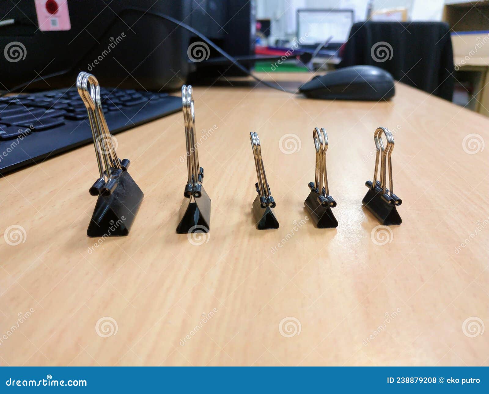 Binder Clips Line Up Neatly on the Table Stock Photo - Image of clips ...