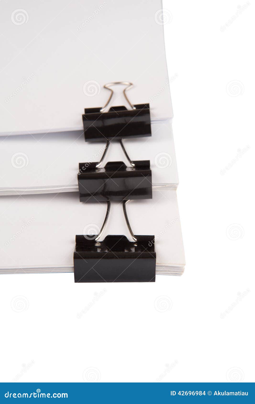 Binder Clips and White Paper VII Stock Photo - Image of binder, money ...