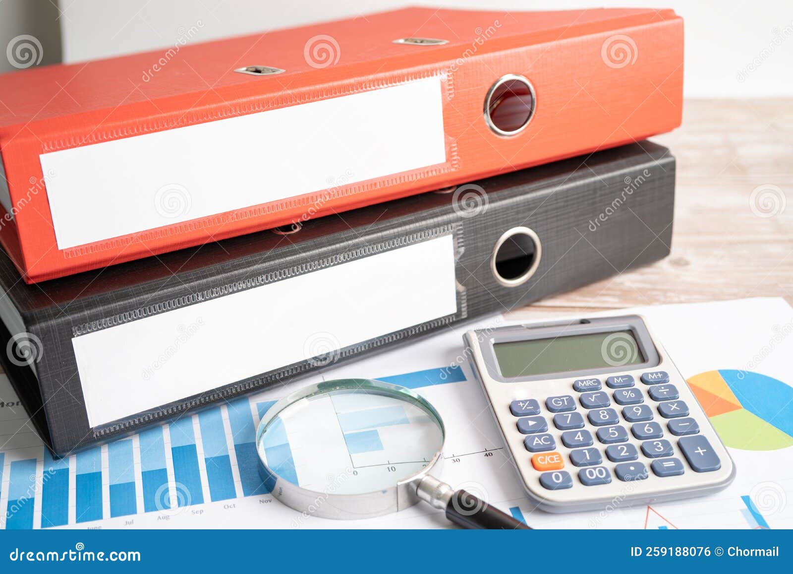 Binder Data Finance Report Business with Graph Analysis in Office Stock ...