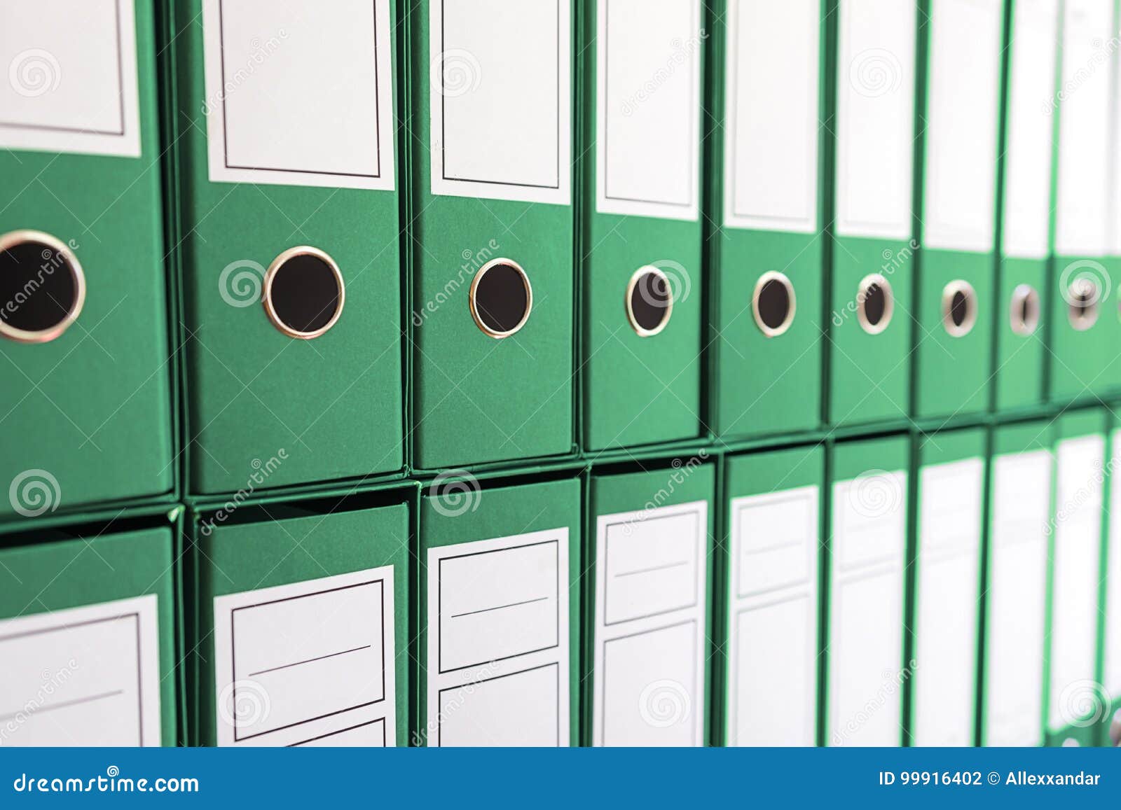 Binder Folders in Shelf, Binders in a Row. Stock Photo - Image of files ...