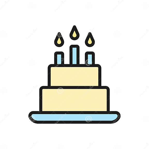 Birthday Cake Food Icon in Modern and Simple Concept Stock Illustration ...