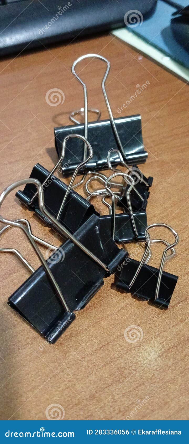 Binder Paper Clips of Various Sizes for Office Equipment Stock Photo ...