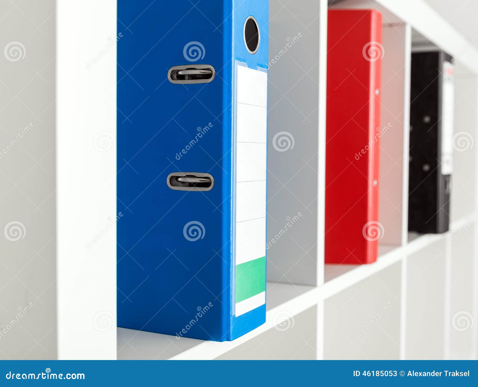 Binder stands on the shelf stock image. Image of order - 46185053