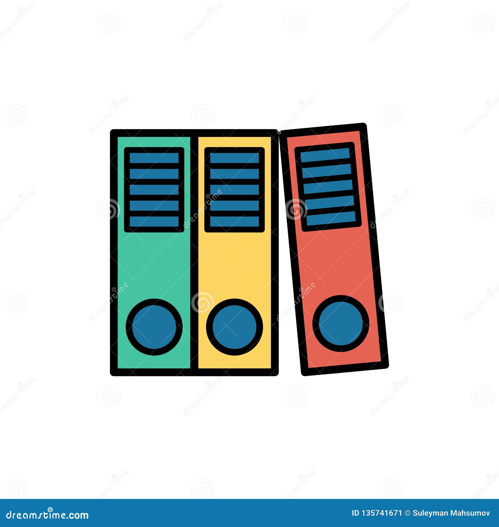 Binders Flat Vector Icon Sign Symbol Stock Vector - Illustration of concept, notebook: 135741671