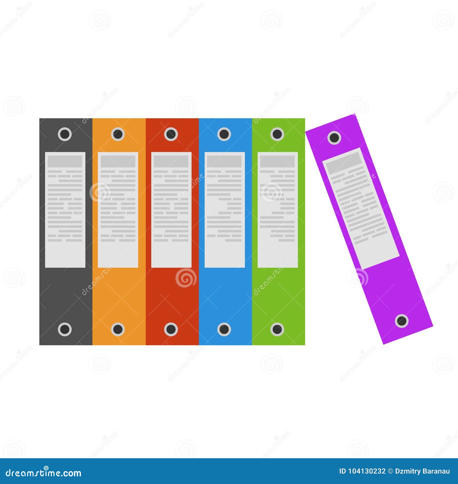 Binders Office Folder Ring Icon File Vector. Document Paper Stock ...